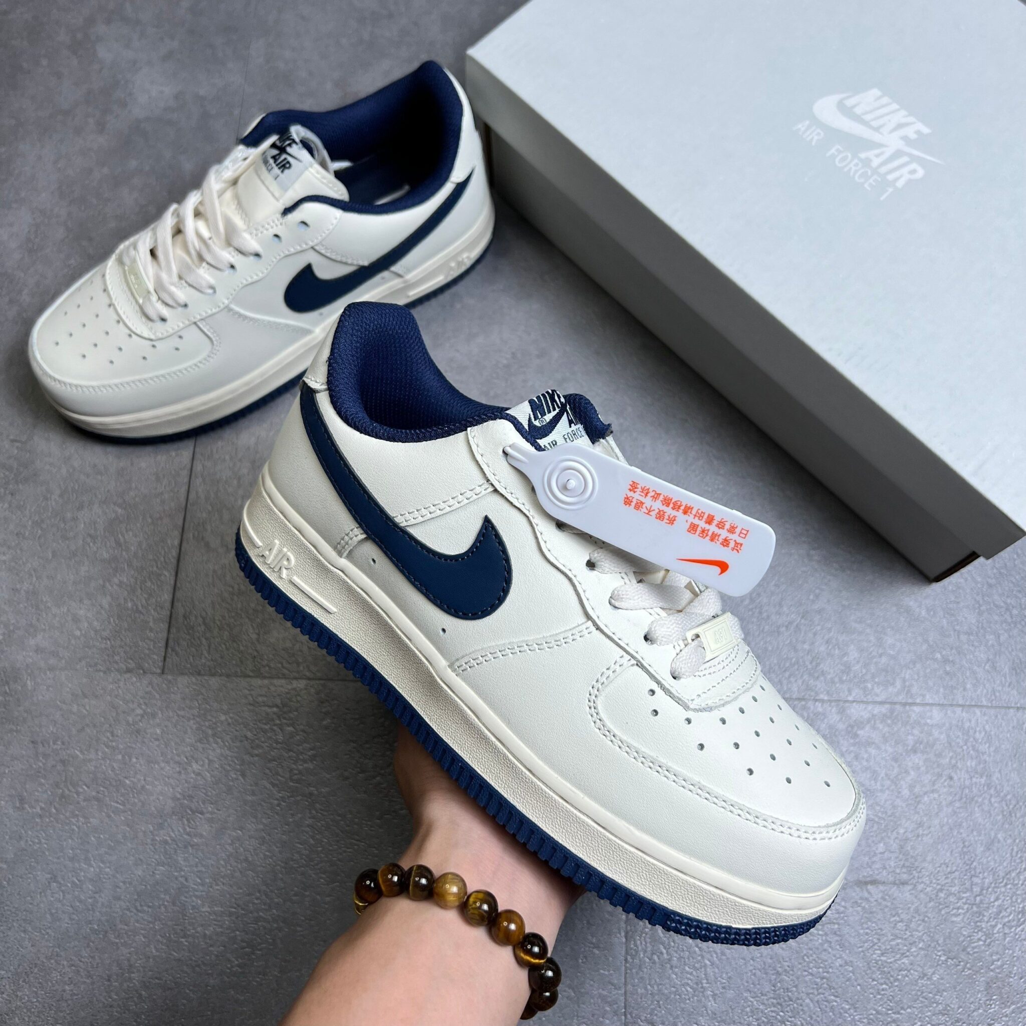 Giày Nike AF1 kem xanh navy rep 1:1 - Air Force 1 - Góc Của Nhỏ